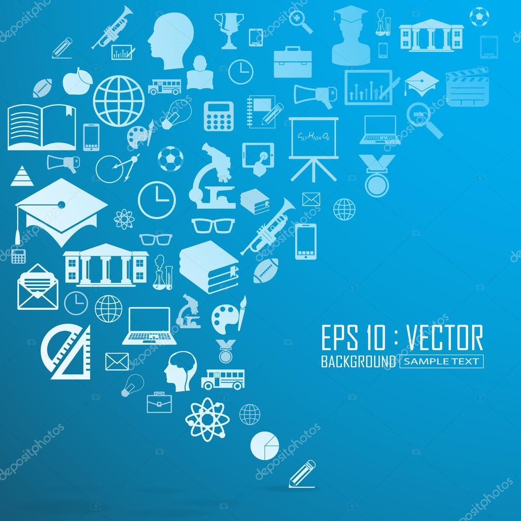 Education icons Background Stock Vector Image by ©bitontawan02 #45931993