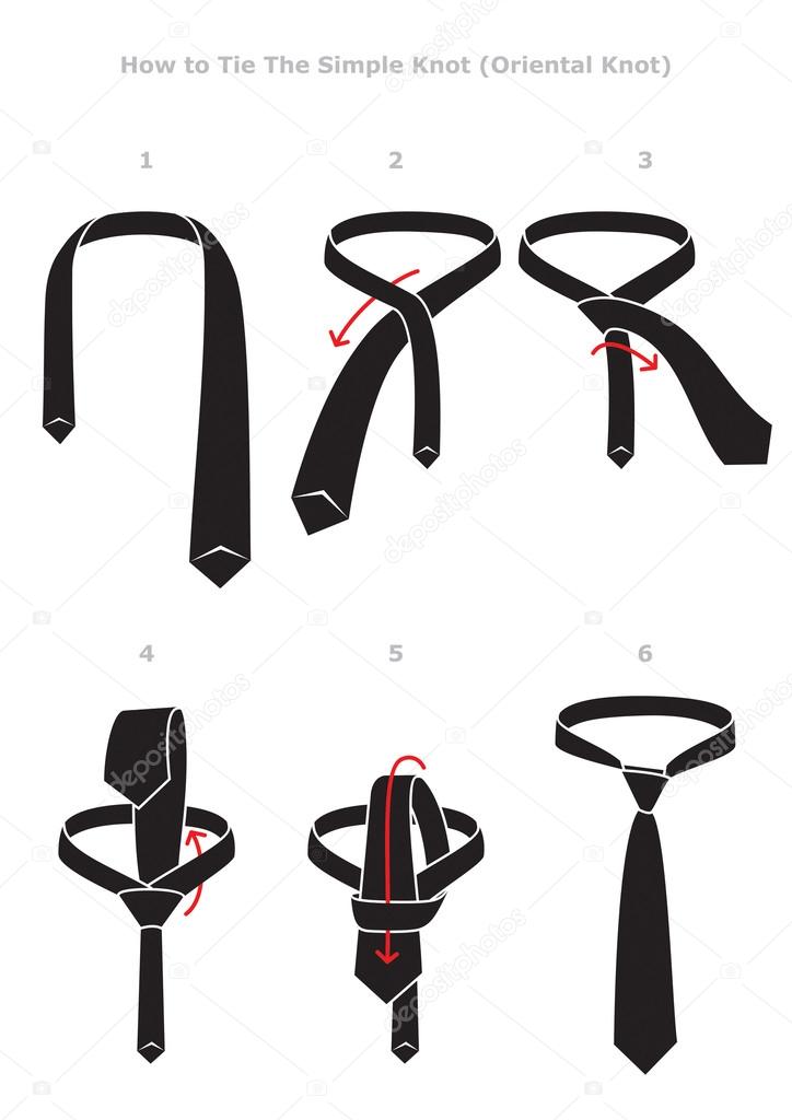 Simple knot tying instructions — Stock Vector © Ardaa #47170783