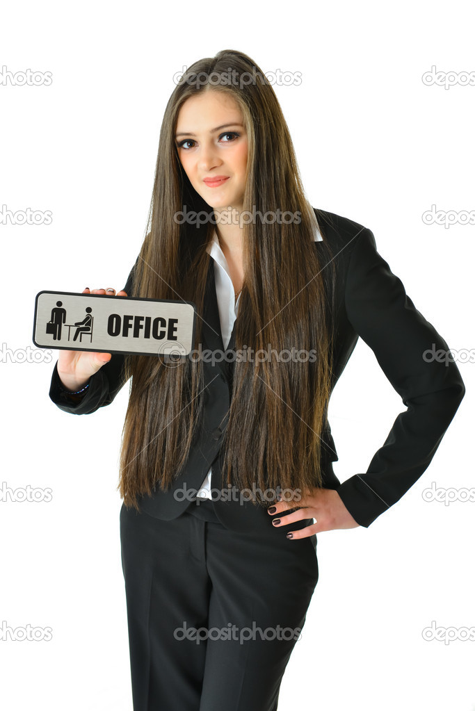 Business Woman with Office Sign Stock Photo by ©akgphotography 44035839