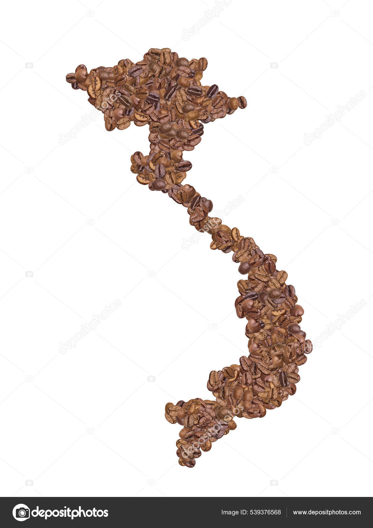 Map Vietnam Made Coffee Beans White Isolated Background Export ...