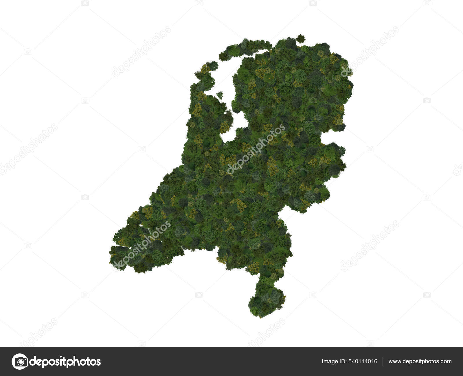 Top View Forest Trees Forming Map Netherlands Top View Environmental ...