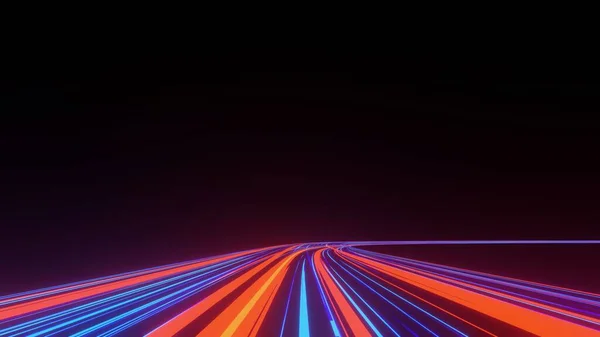 3d render motion line of speed and power or light trails. High-speed ...