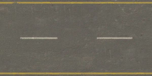 Seamless texture of grey, slightly worn road with yellow and white ...