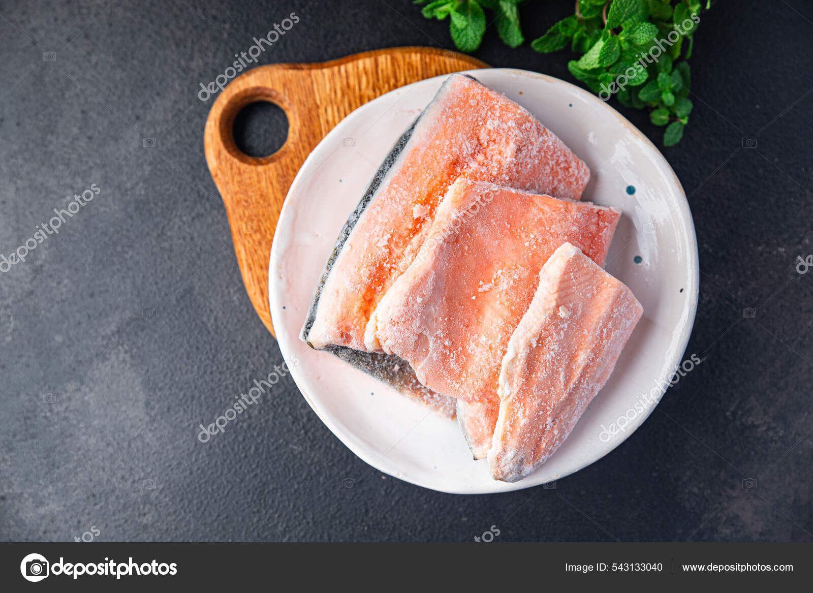 Char Fish Frozen Raw Seafood Freezy Cooking Red Fish Pieces Stock Photo ...