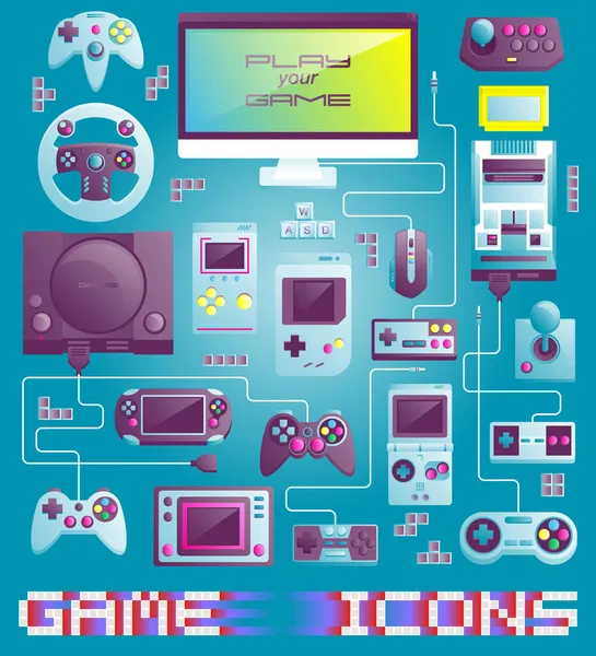 Video game icons set Stock Vector by ©karnoff 527634262