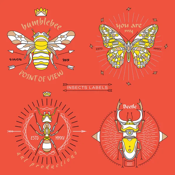 Insects labels and badges Stock Vector by ©karnoff 528378856
