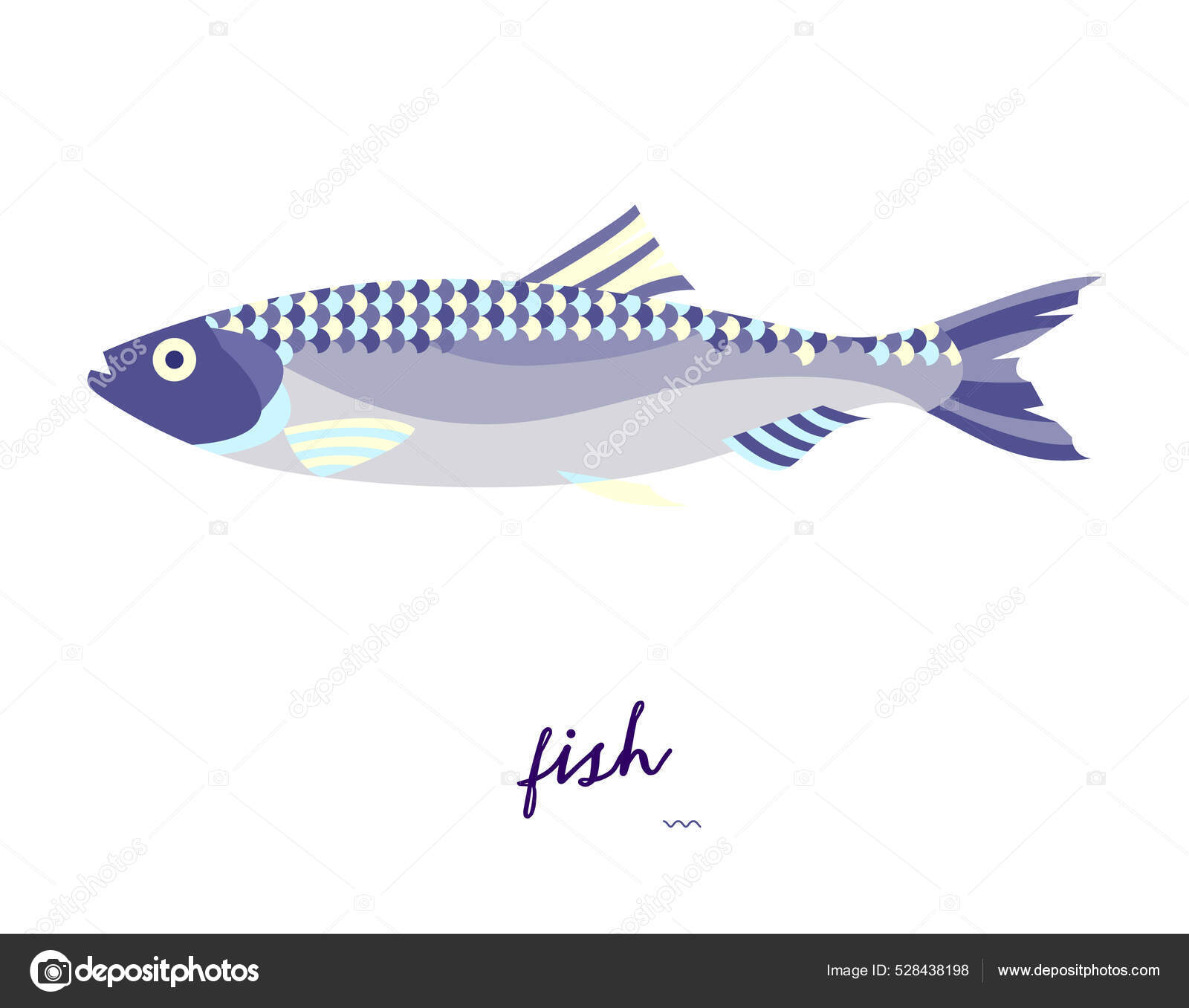 Abstract fish illustration Stock Vector by ©karnoff 528438198