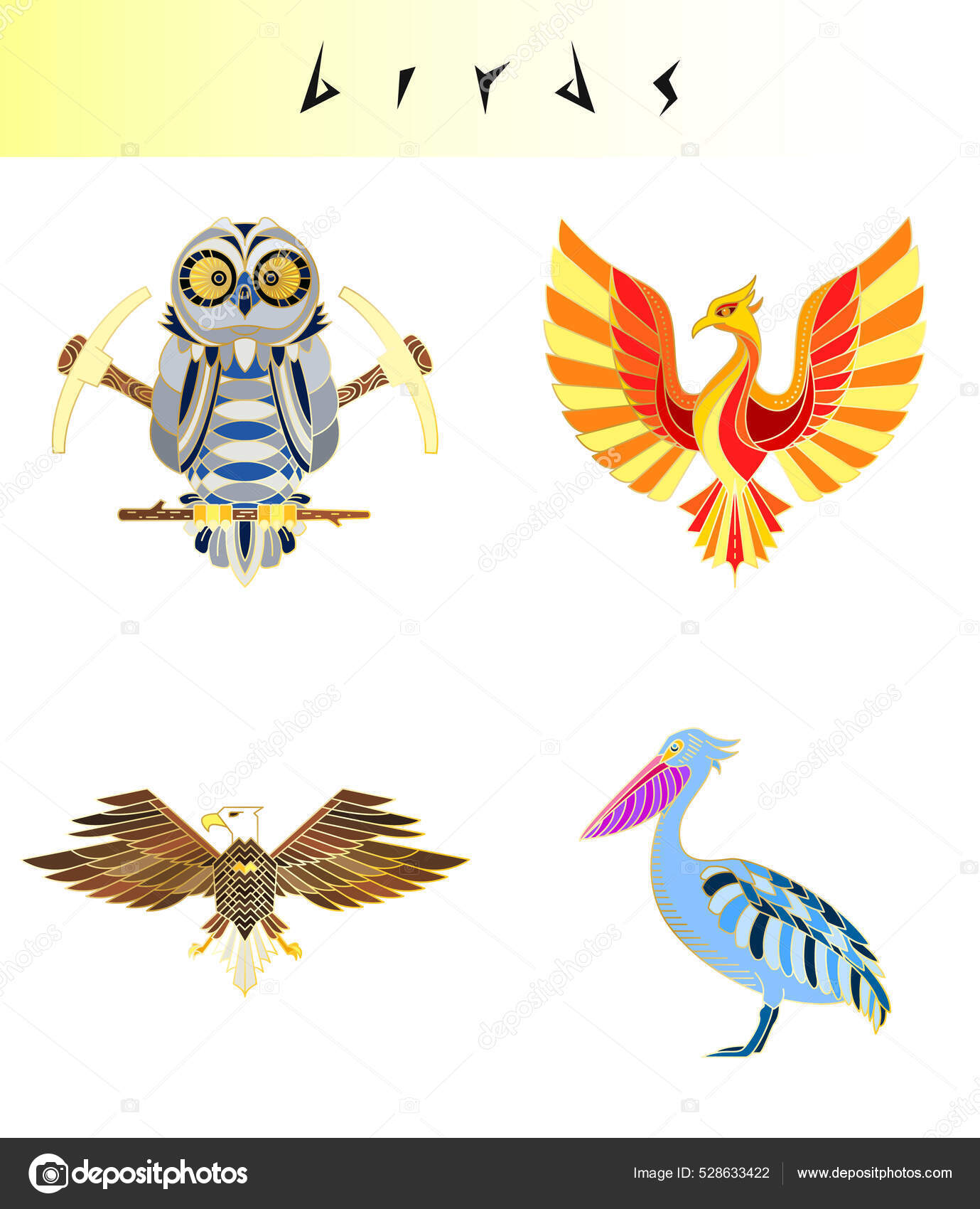 Abstract bird illustration Stock Vector by ©karnoff 528633422