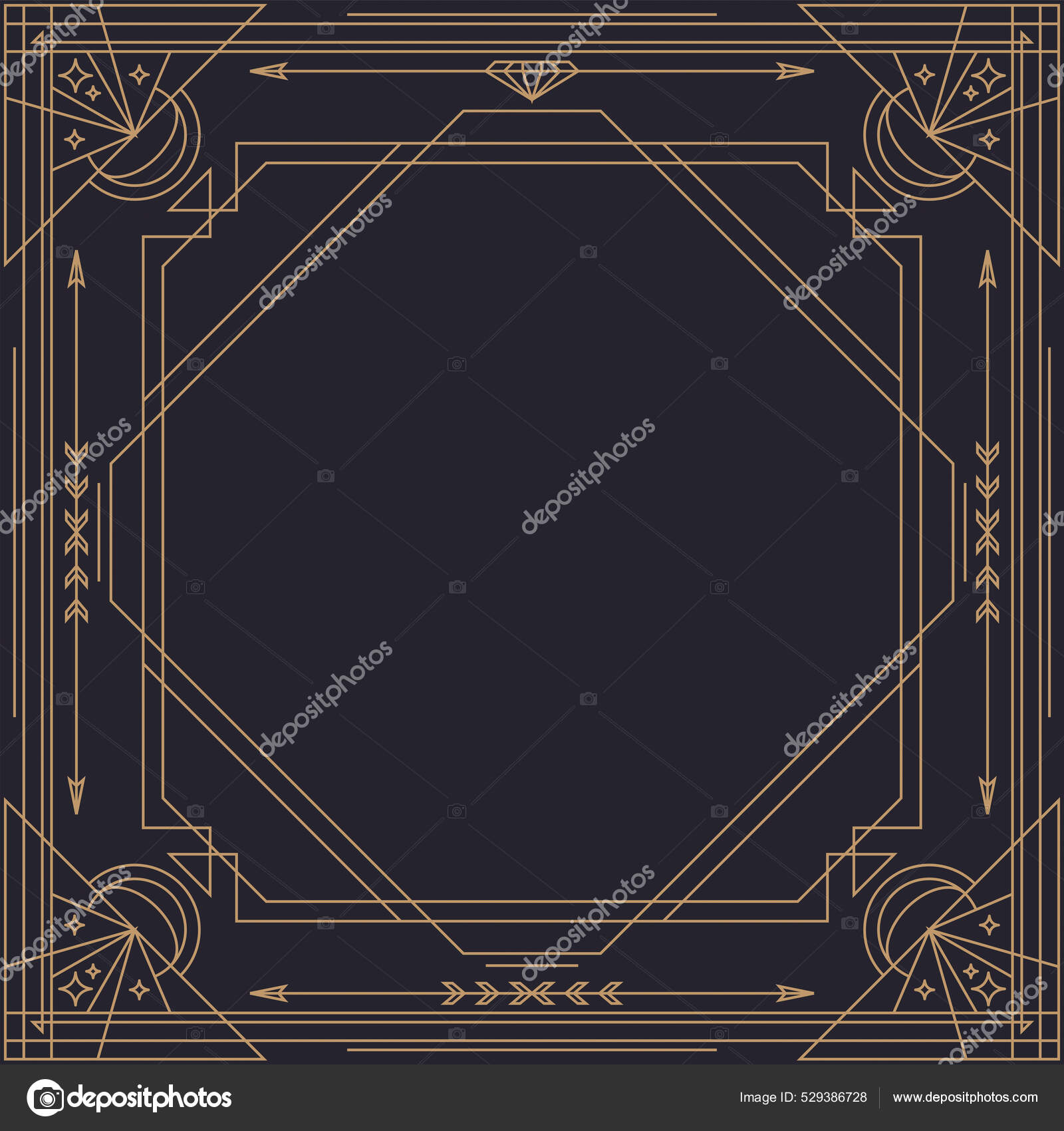 Thin line frame abstract geometric linear design Stock Vector by ...