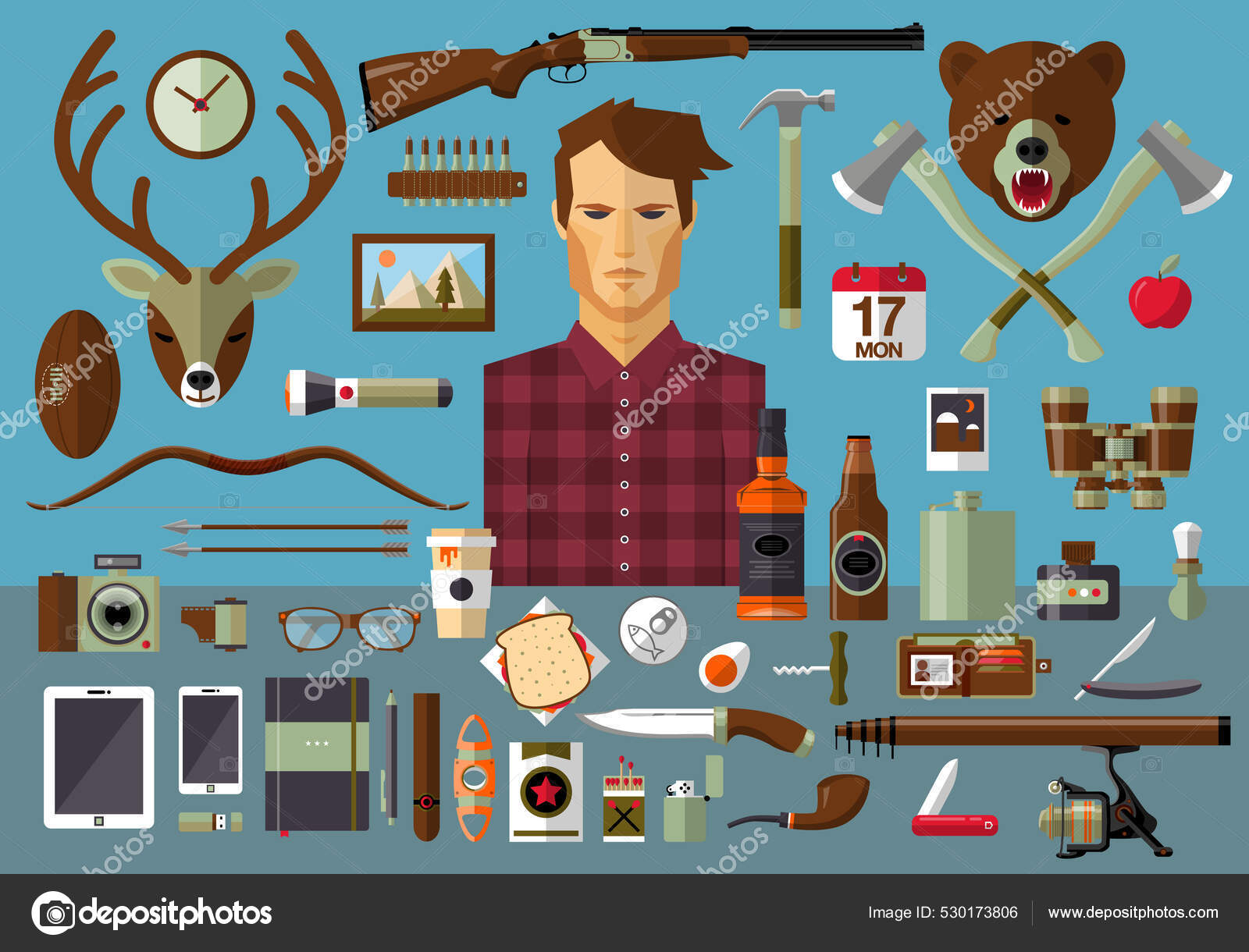 Man tools and equipment Stock Vector Image by ©karnoff #530173806