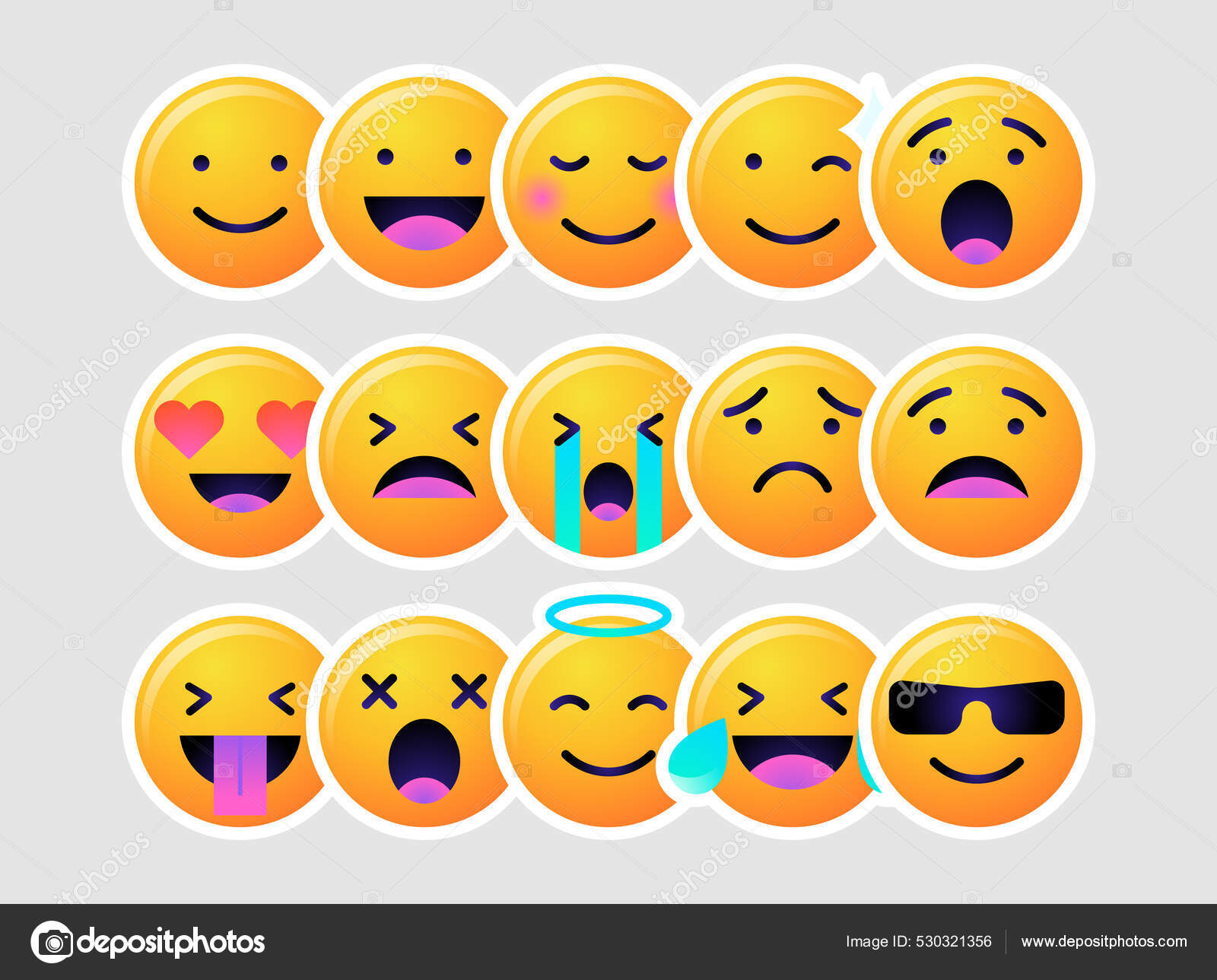 Emoji visage sourire émoticône Vecteur par ©karnoff 530321356