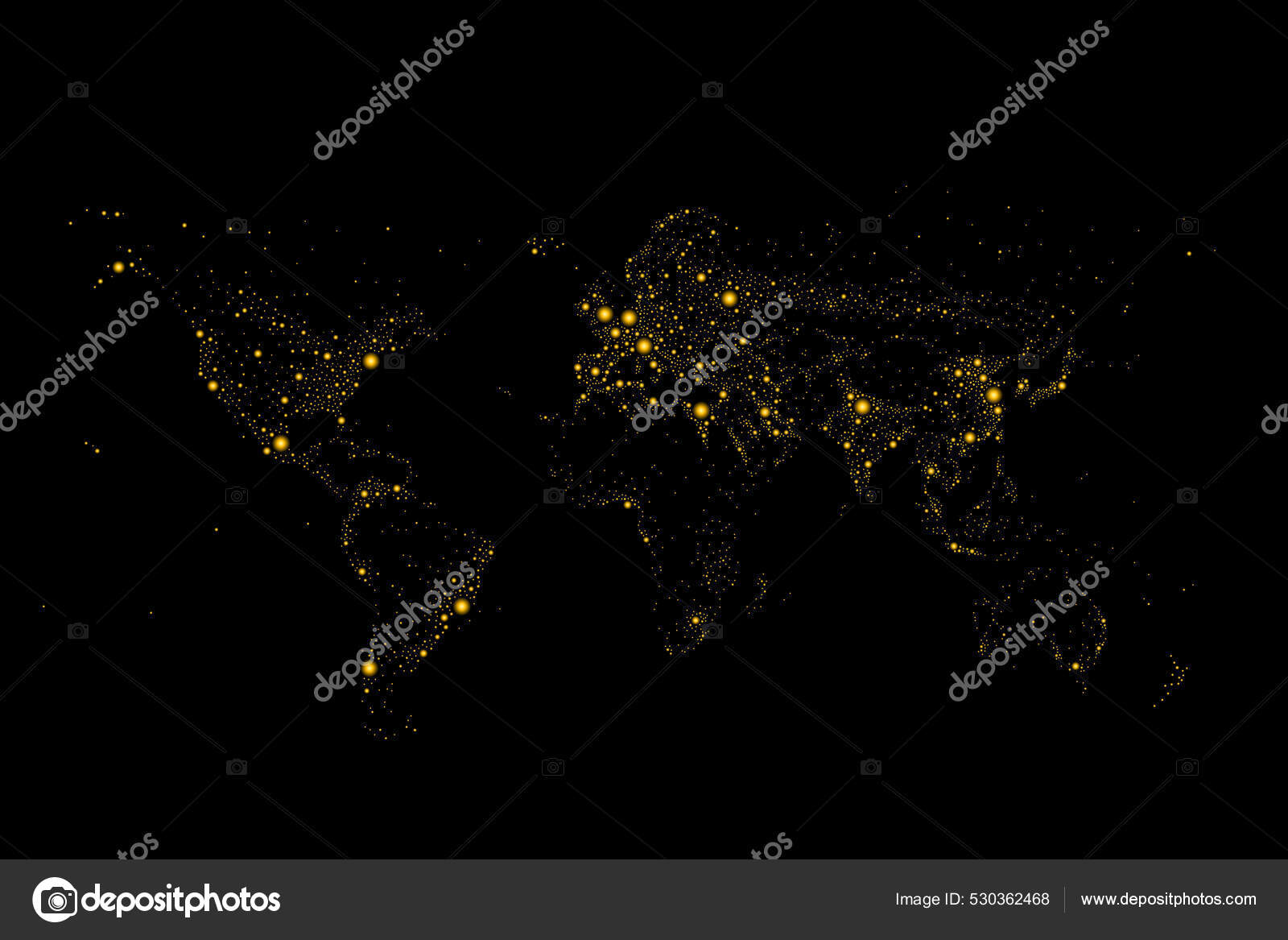 Earth night map with lights Stock Vector by ©karnoff 530362468