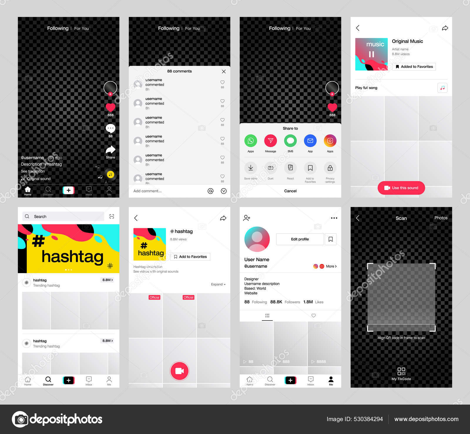 Screen interface social media application Stock Vector Image by ...