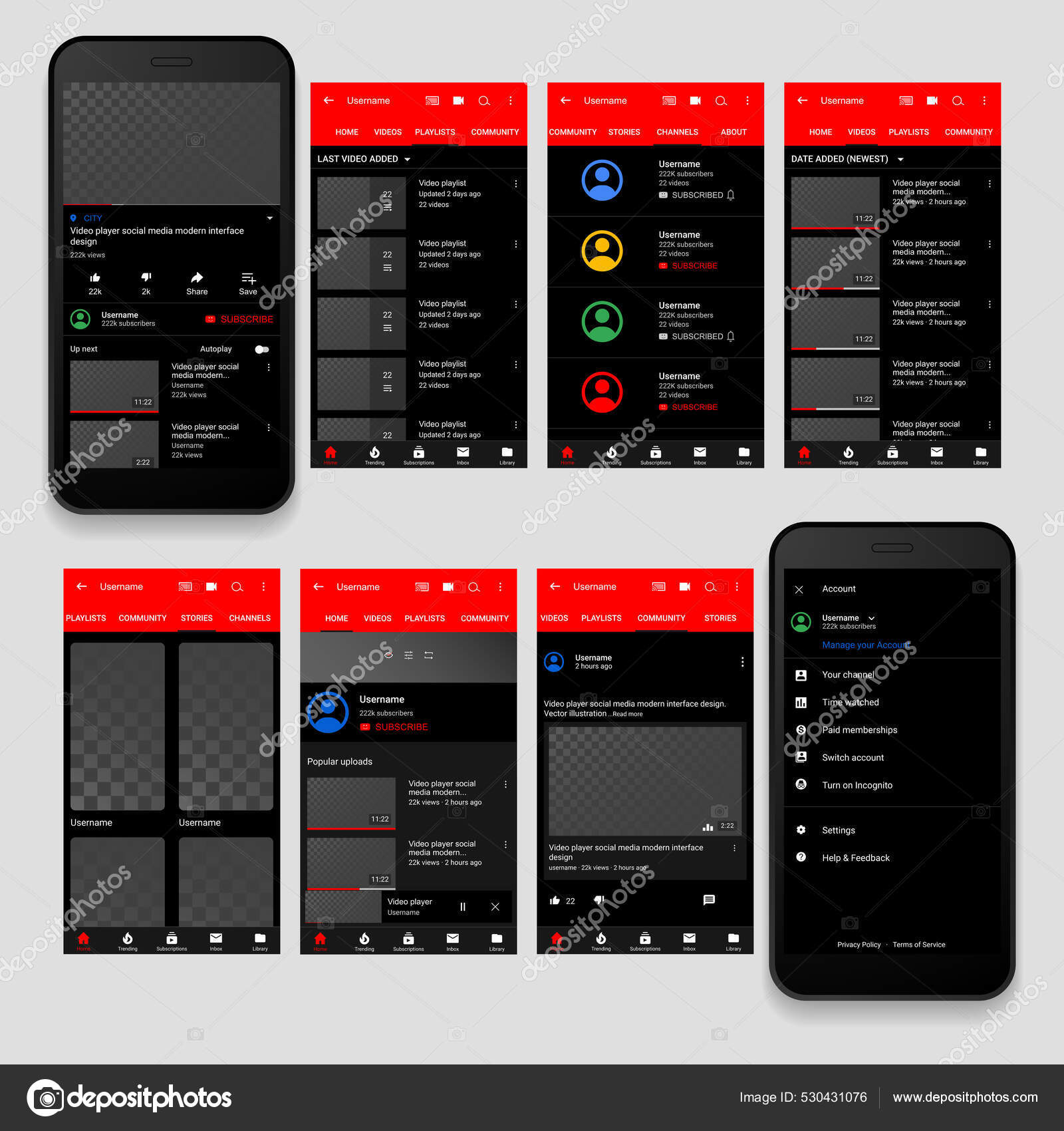 Screen interface in social media application Stock Vector Image by ...