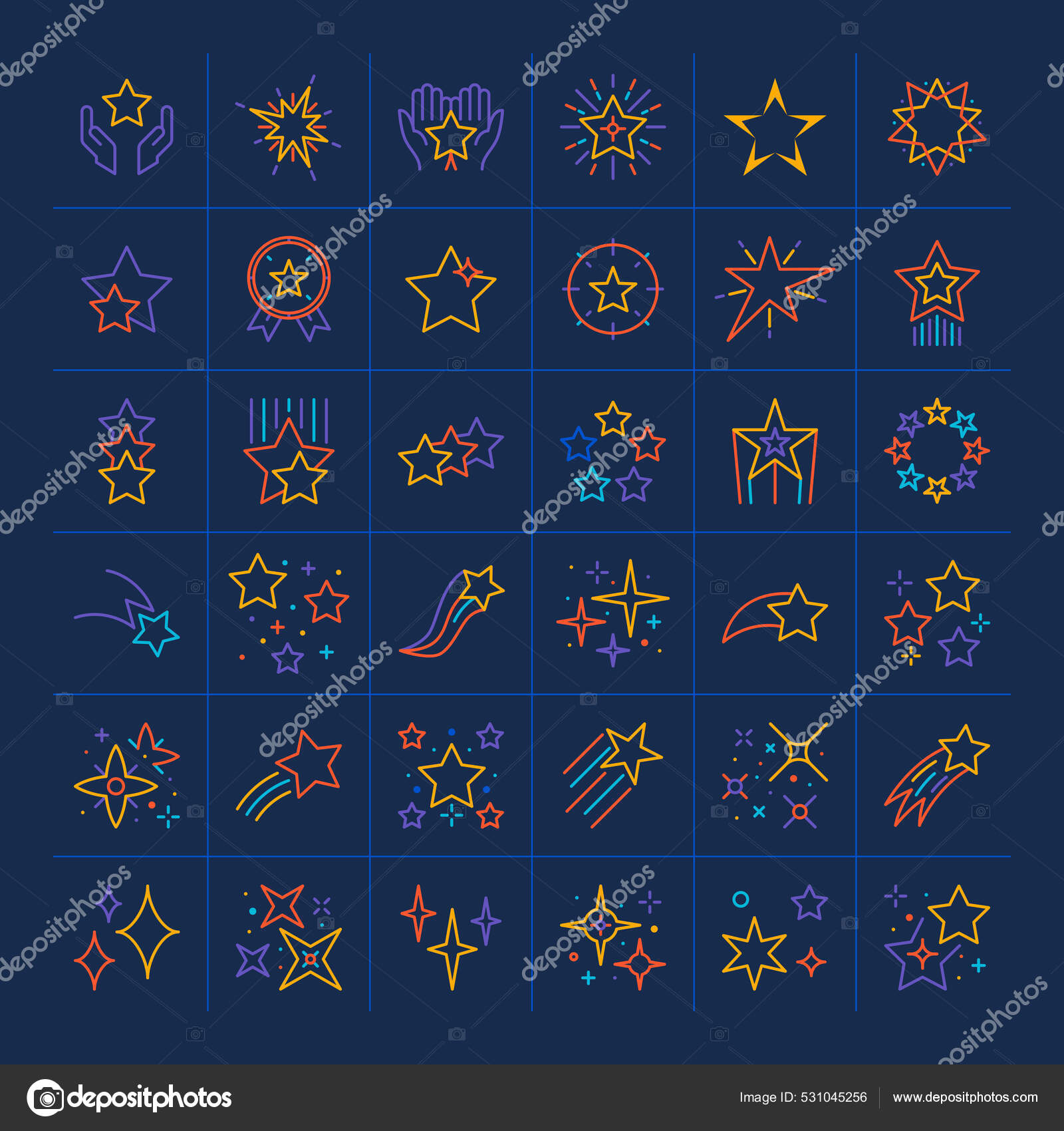 Stars symbol line icons Stock Vector by ©karnoff 531045256