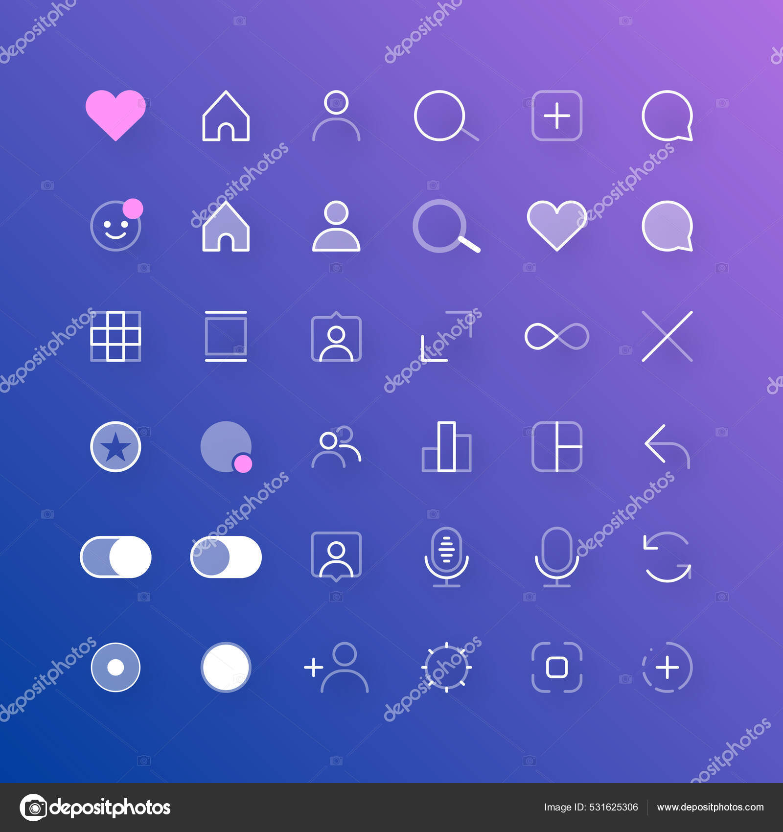 Internet social media icons Stock Vector by ©karnoff 531625306