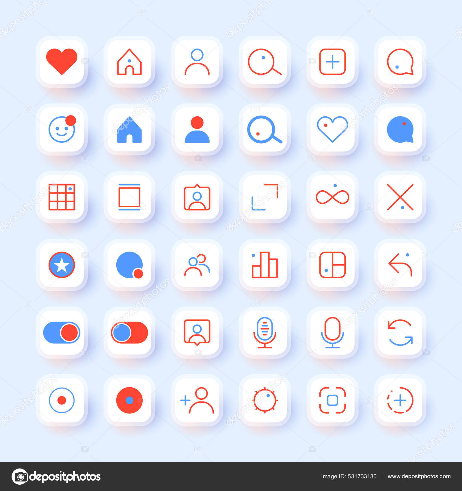 Internet social media icons Stock Vector by ©karnoff 531733130