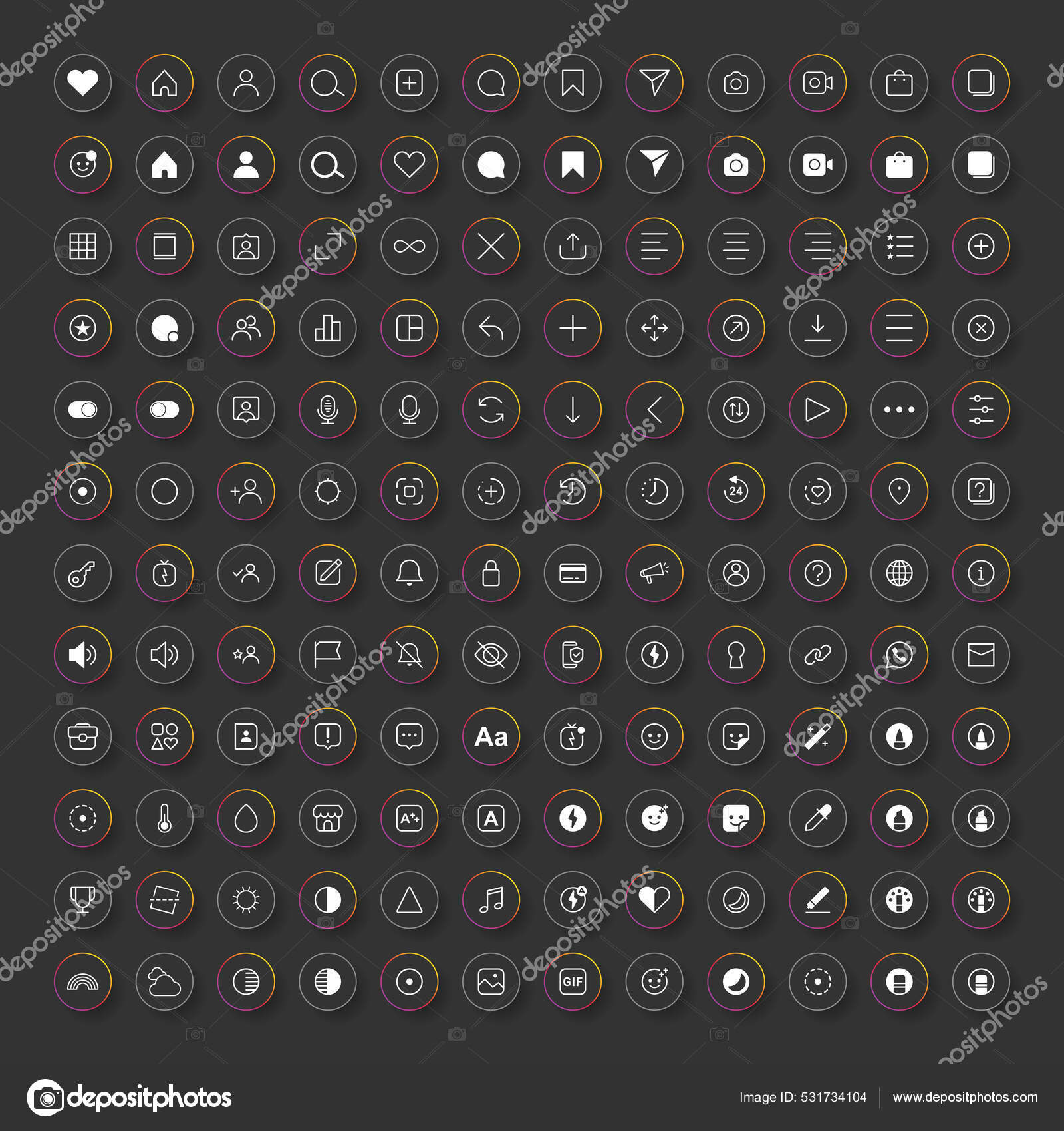 Internet social media icons Stock Vector by ©karnoff 531734104