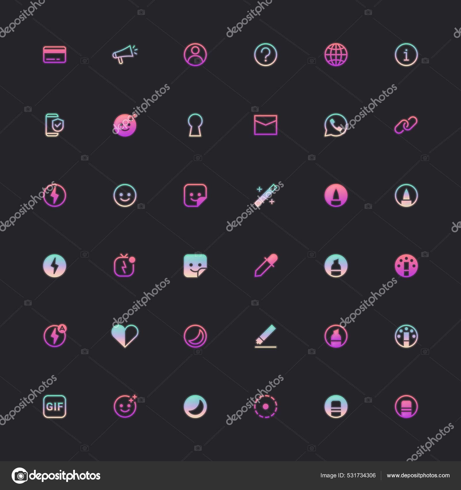 Internet social media icons Stock Vector by ©karnoff 531734306