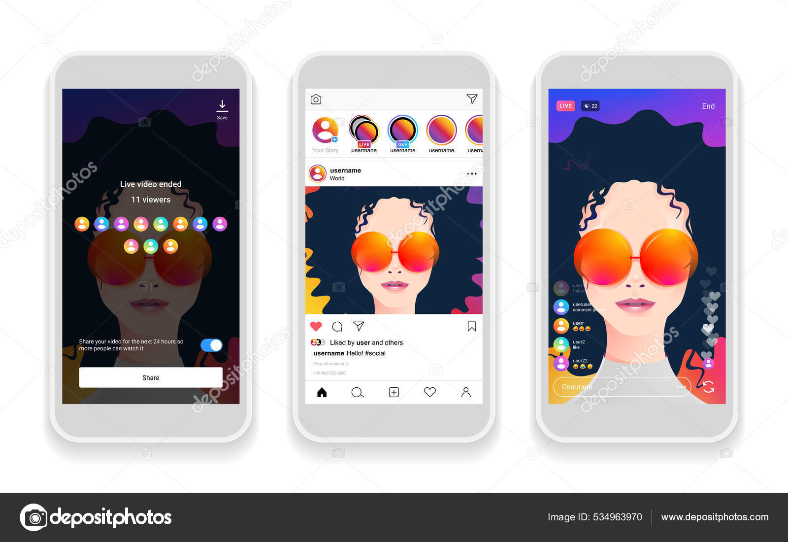 Live camera screen interface Stock Vector by ©karnoff 534963970