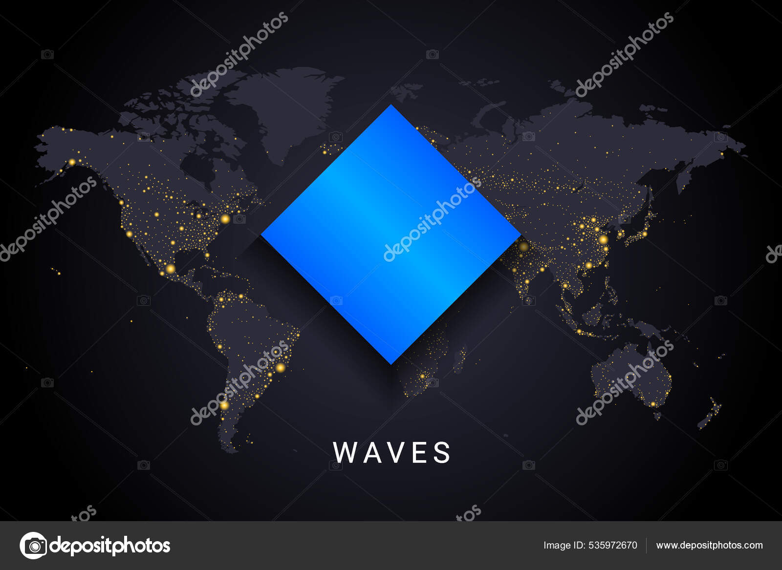 Waves Crypto Currency Digital Payment System Blockchain Concept Cryptocurrency Isolated Stock ...