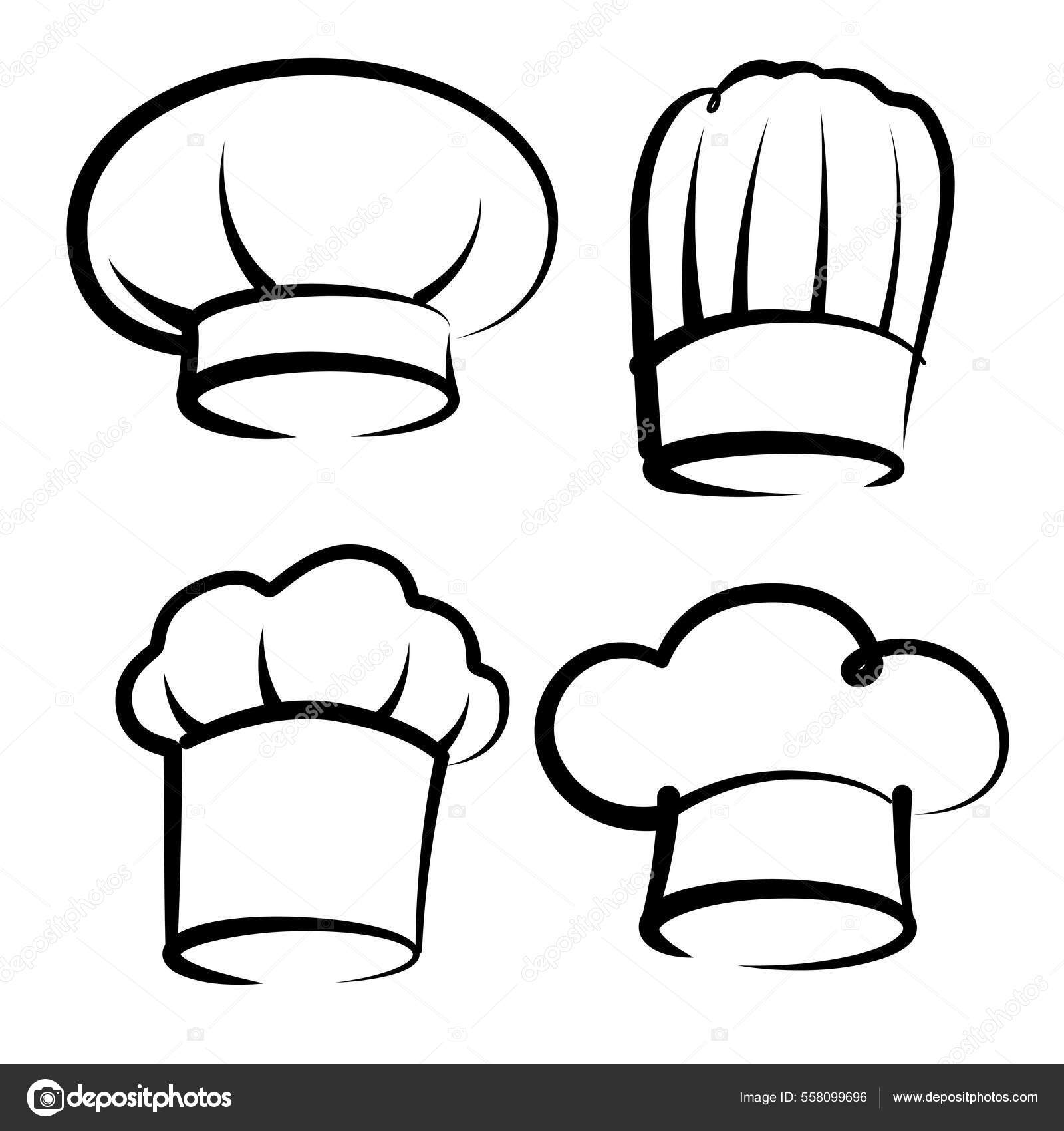 Set Disegno Cappello Chef Immagine Simbolo Ristorante Menu Cibo ...