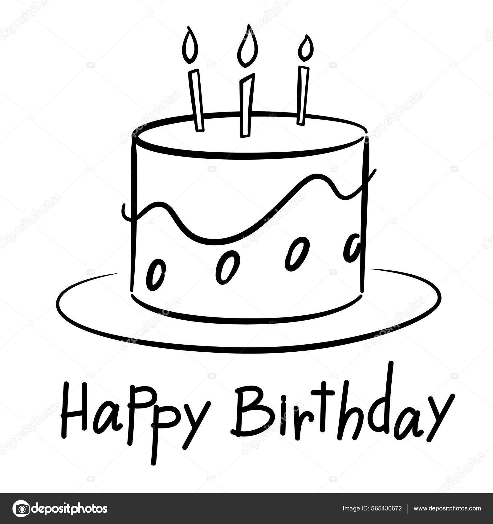 Vetor De Bolo De Aniversario Vintage