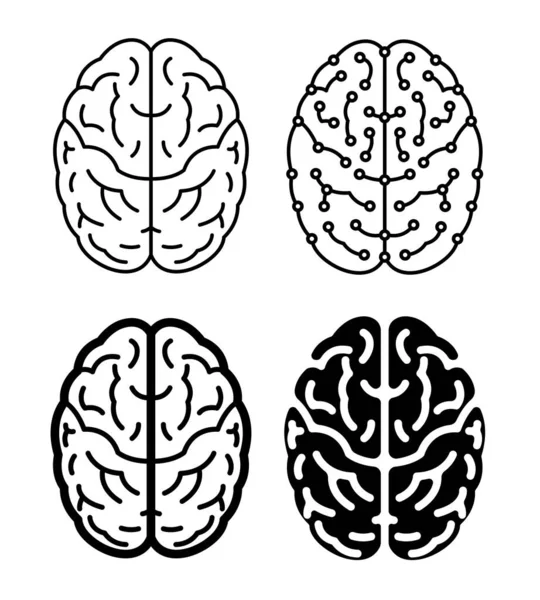 Menneskelig Hjerne Simpelt Ikon Tegneserie Stil Hjerne Side Tegning ...
