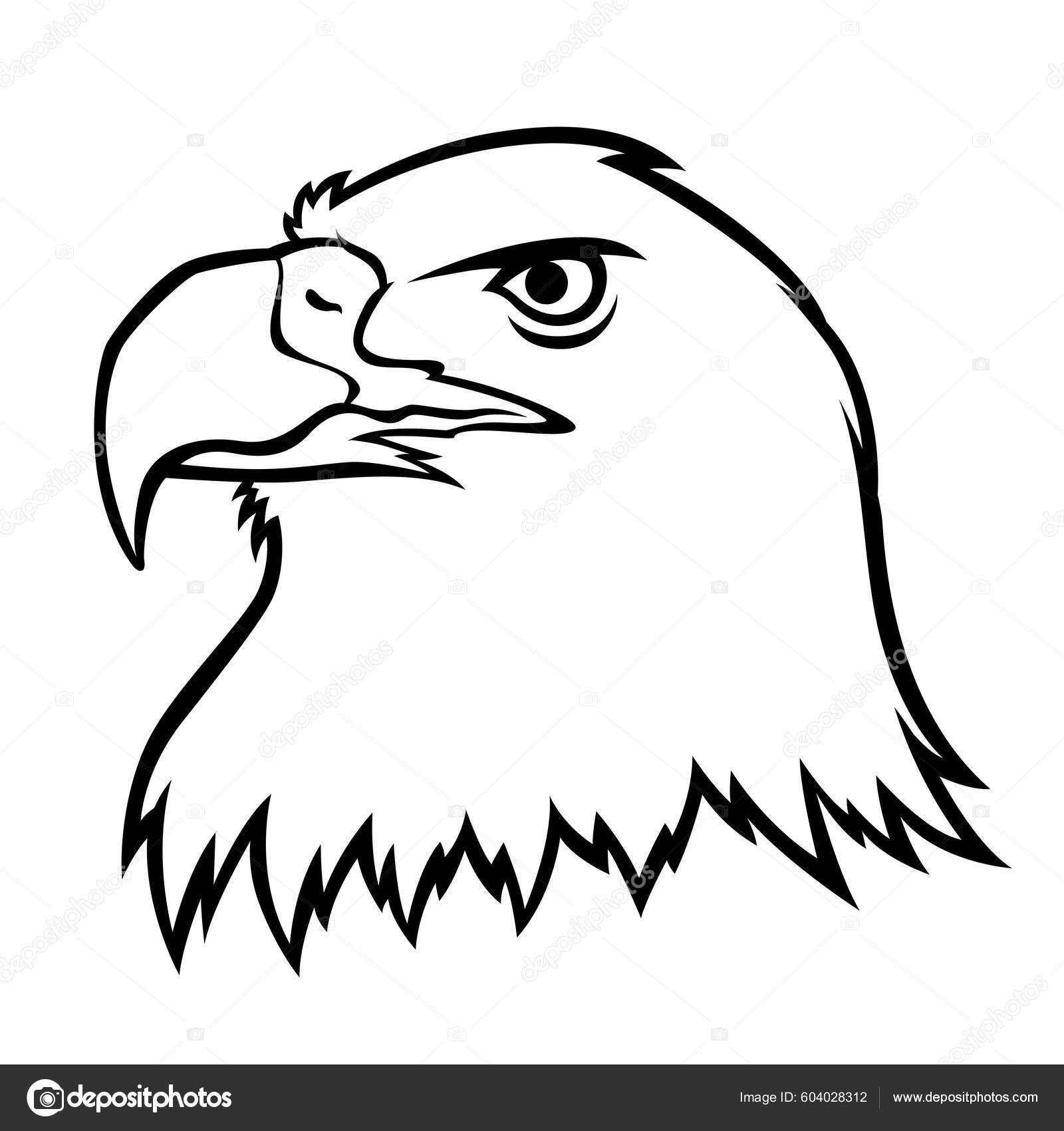 Drawing Black Head Eagle White Background Stock Vector by ©yoyoyai ...