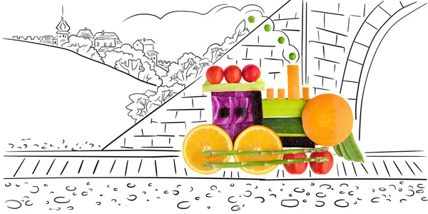 A cartoon garden with fruit and vedge Stock Photos, Royalty Free A ...