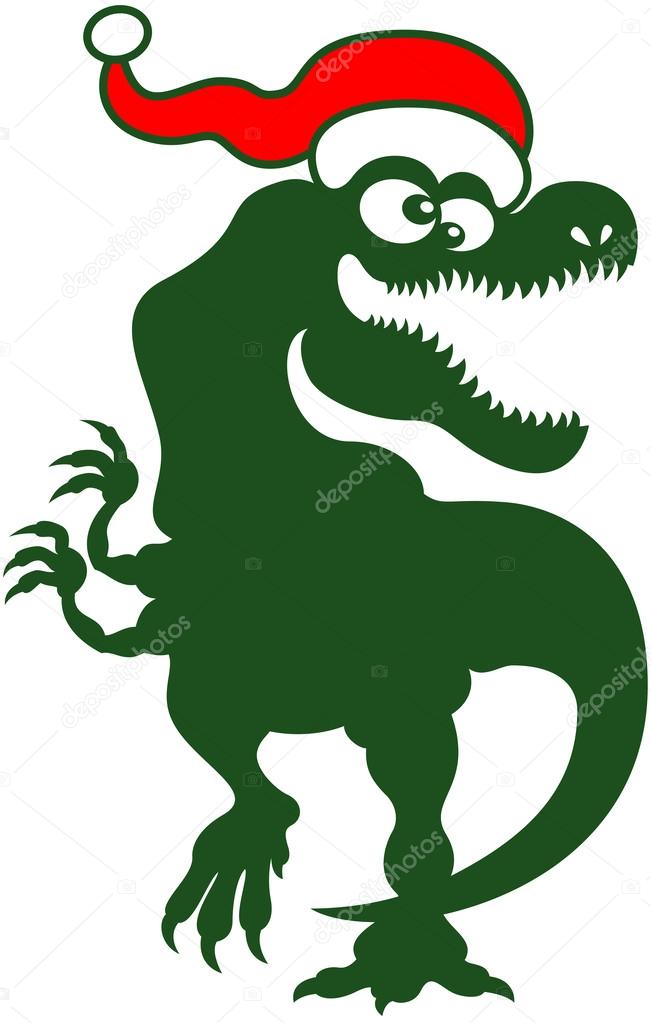 Christmas Tyrannosaurus Rex — Stock Vector © zoo-co #44584395