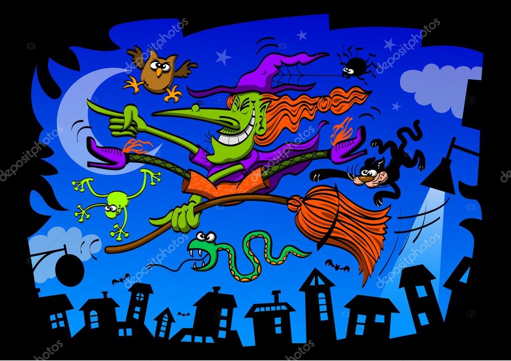 Mad witch, in the middle of a night Stock Vector Image by ©zoo-co #44807219