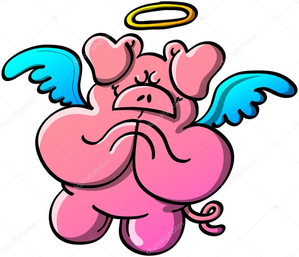 Pig with angel wings | Pig with angel wings — Stock Vector © zoo-co ...