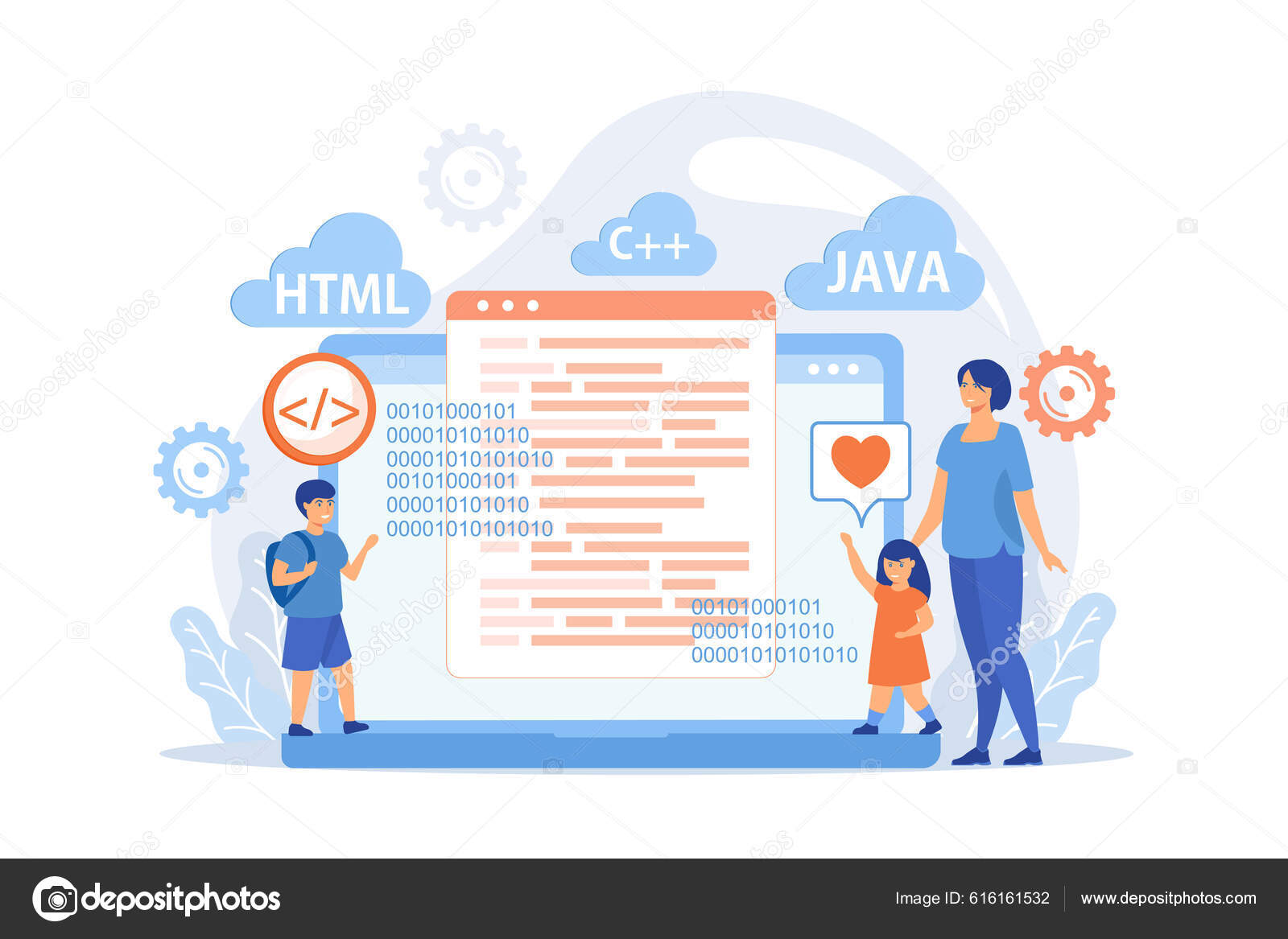 Tiny People Happy Kids Learning Programming Huge Laptop Computer ...