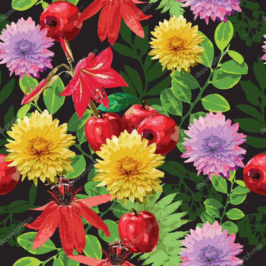 Beautiful vector flowers Stock Vector by ©aigann 45418533