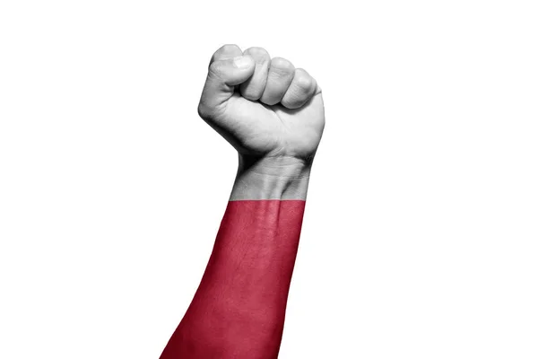 Strong Man's Hand Battle Signal France Flag Black Background Stock ...