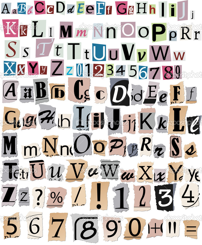 Letras de periódico — Vector de stock © eduardrobert #45907317