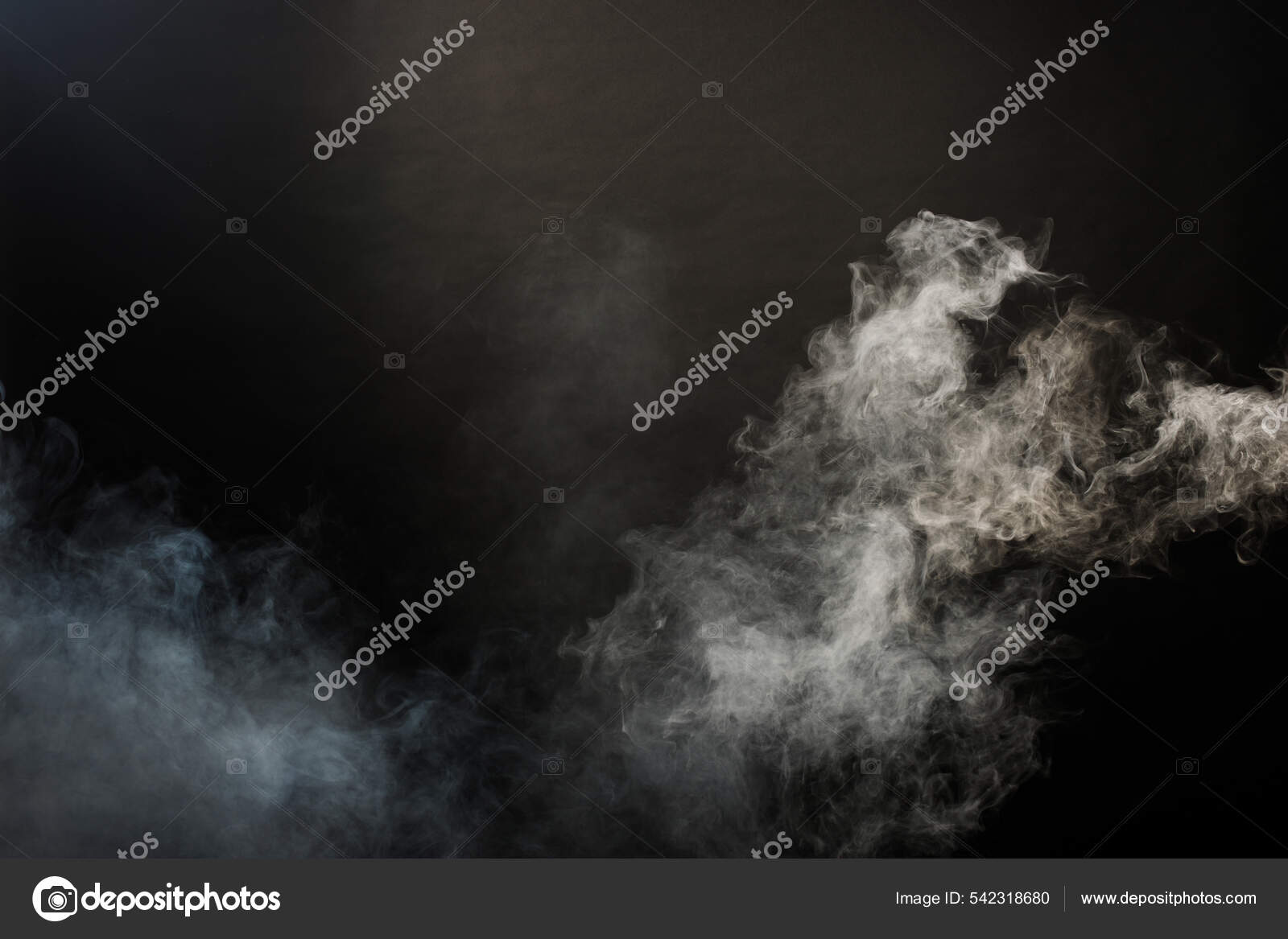 Densa Esponja Esponjosa Humo Blanco Niebla Sobre Fondo Negro Nubes ...