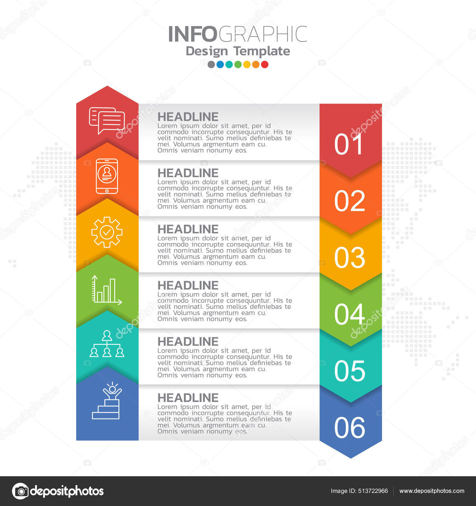 Elementos Infográficos Para Contenido Diagrama Diagrama Flujo Pasos ...
