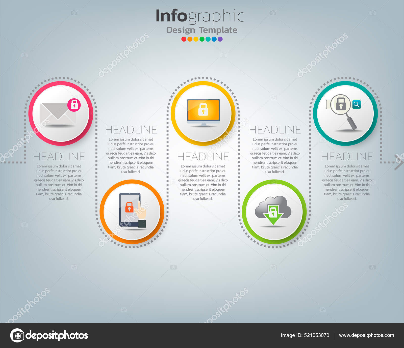 Infographics Template Elements Workflow Process Chart Stock Vector by ...