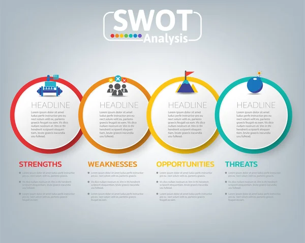 Swot Analysis Business Infographic Chart Stock Vector Image by ...