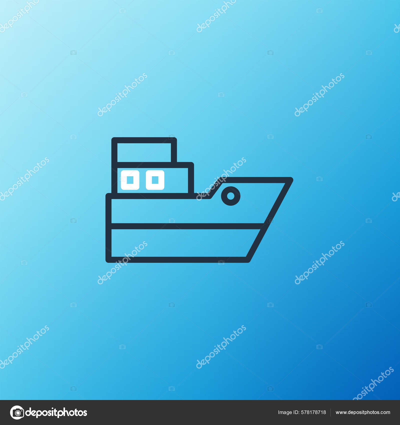 Line Ship Line Path Ship Sea Route Start Point Gps Stock Vector Image ...