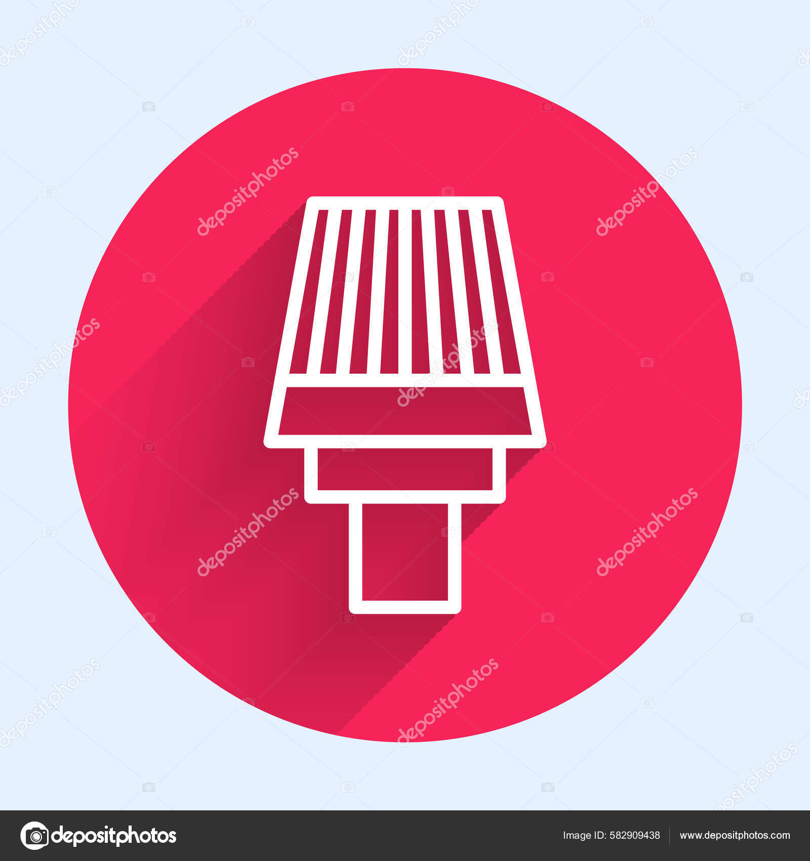 White Line Car Air Filter Icon Isolated Long Shadow Background Stock ...