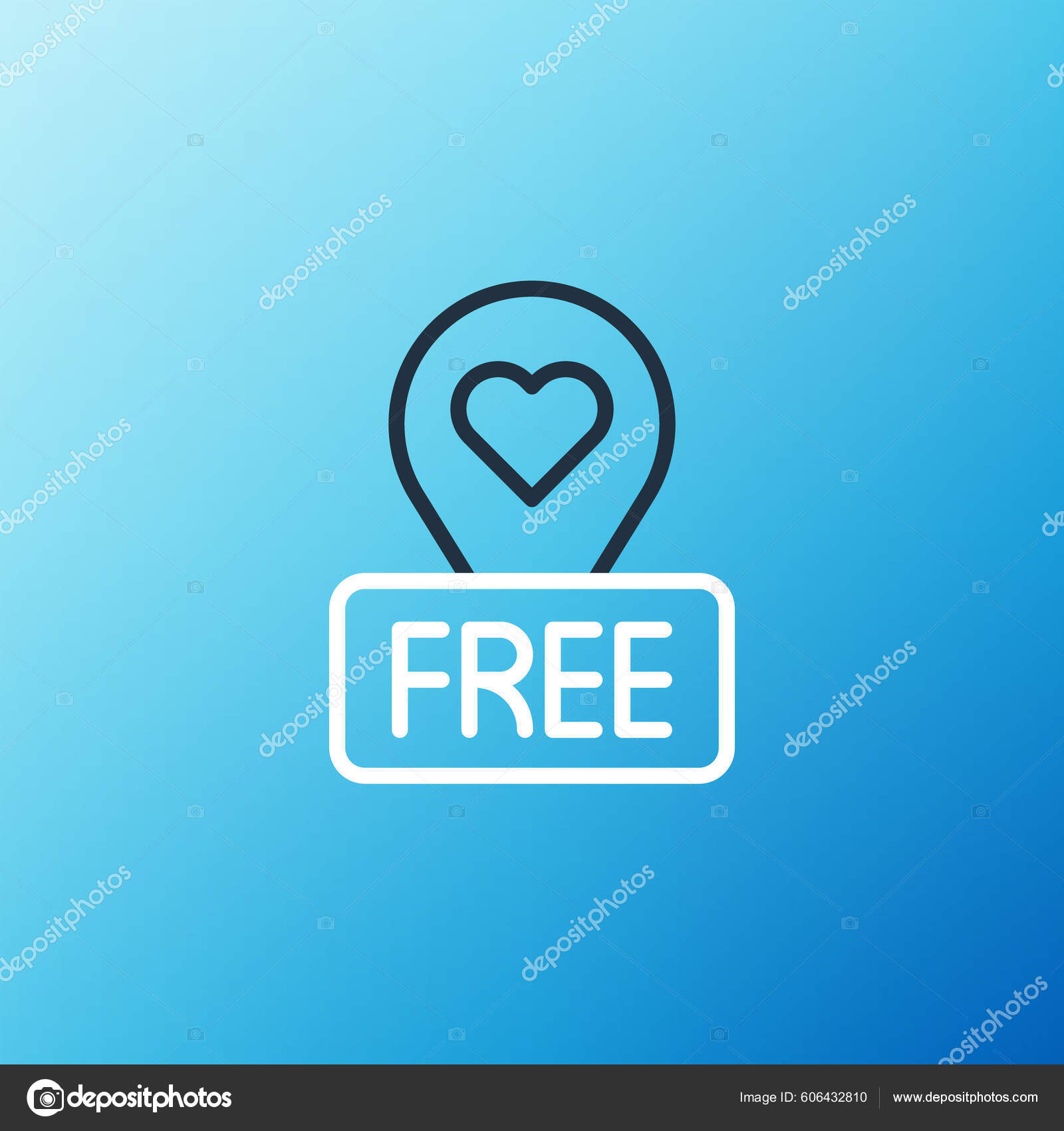 Line Map Pointer Heart Icon Isolated Blue Background Valentines Day Stock Vector Image by ...