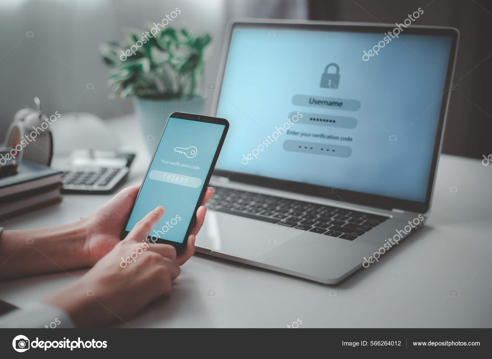Woman Hand Enter One Time Password Validation Process Mobile Otp
