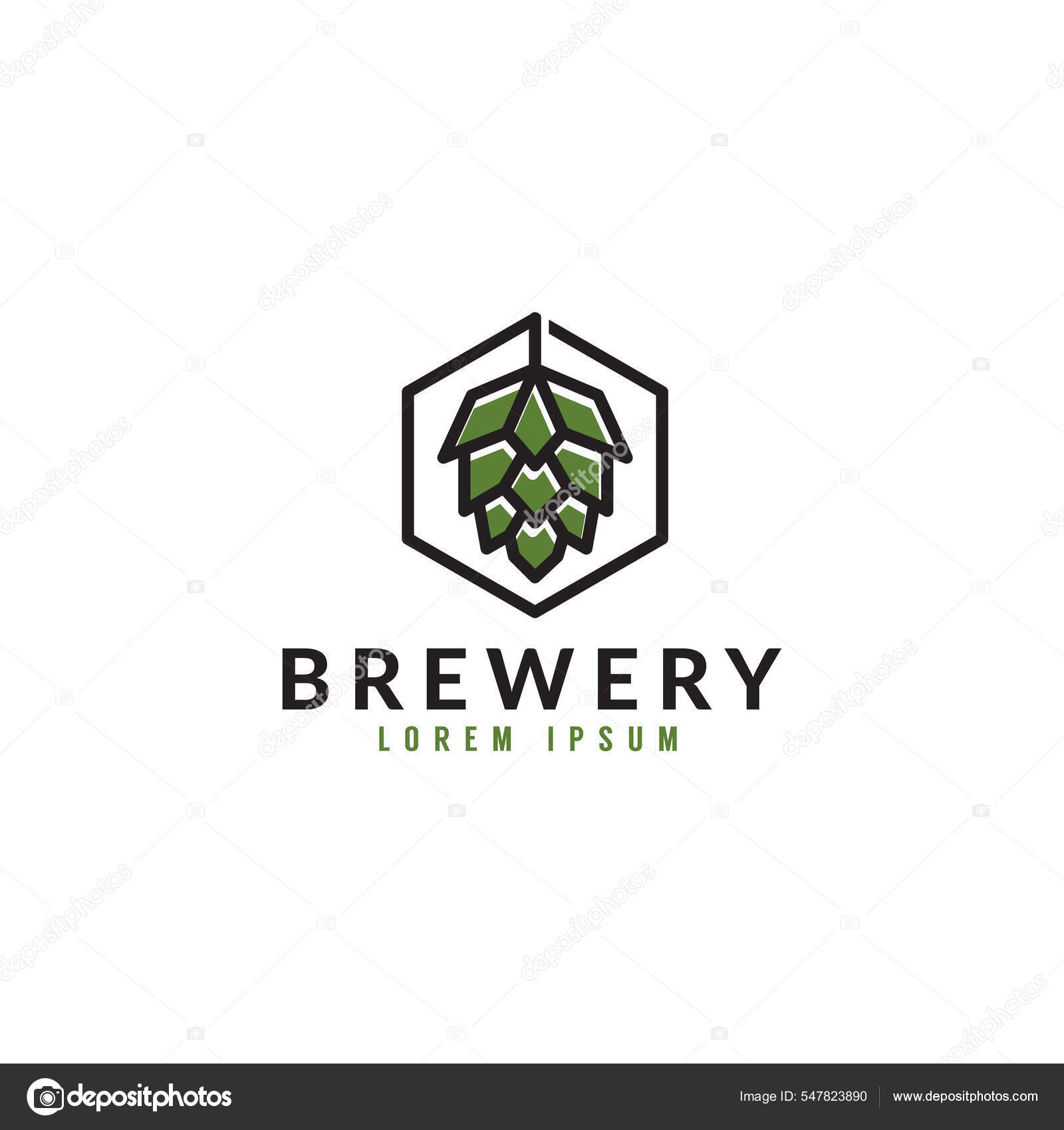 Simple Hops Logo Design Hexagon Minimalist Clean Logo Beer Logo Stock ...