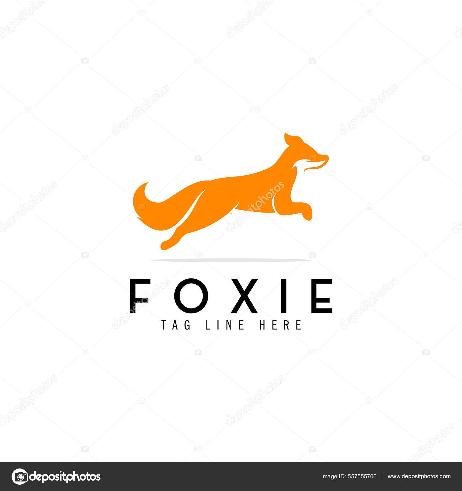 Enkel Räv Hoppa Logotyp Design Springa Räv Logotyp Koncept Silhuett ...