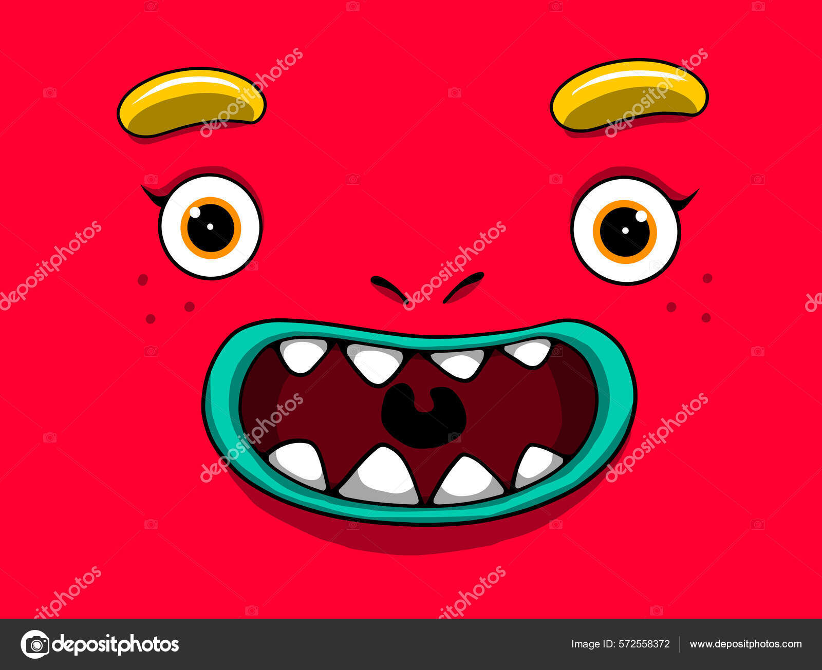 Funny Cartoon Face Smile Expression Vector Illustration Stock Vector By ©hayr 572558372