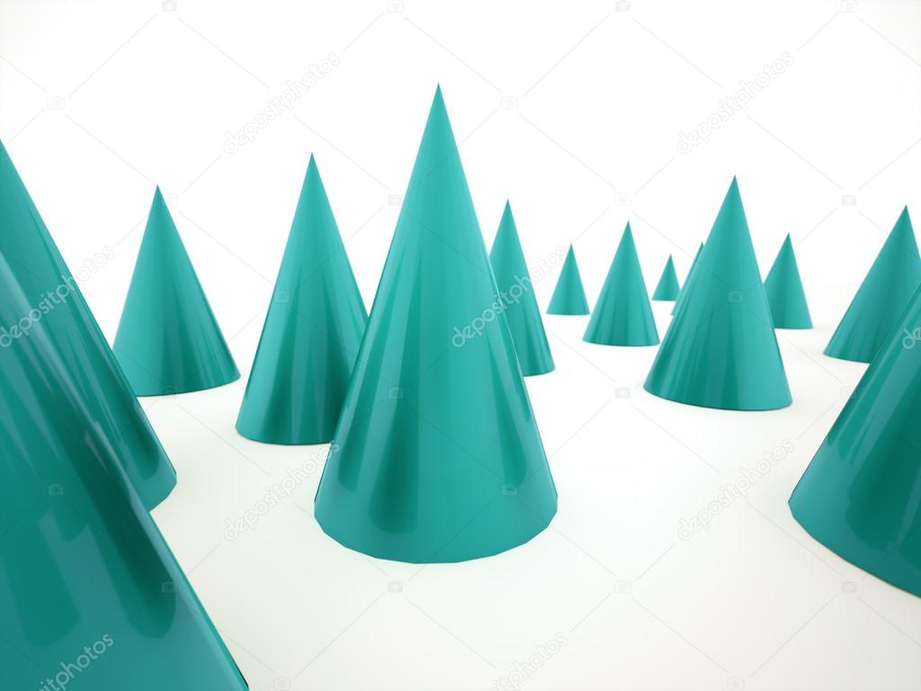 Abstract blue cones Stock Photo by ©pupes 46088391