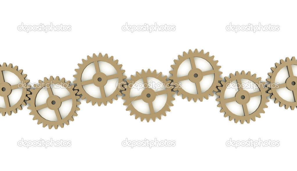 Gears concept on horizontal line Stock Photo by ©pupes 46117013